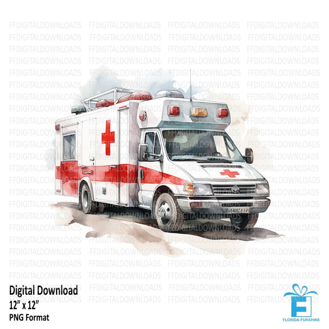 Ambulance Clipart, Ambulance PNG, Watercolor Ambulance, Ambulance ...