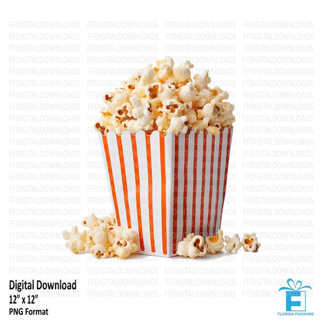 Popcorn Clipart, Popcorn PNG, Watercolor Popcorn, Popcorn Digital ...