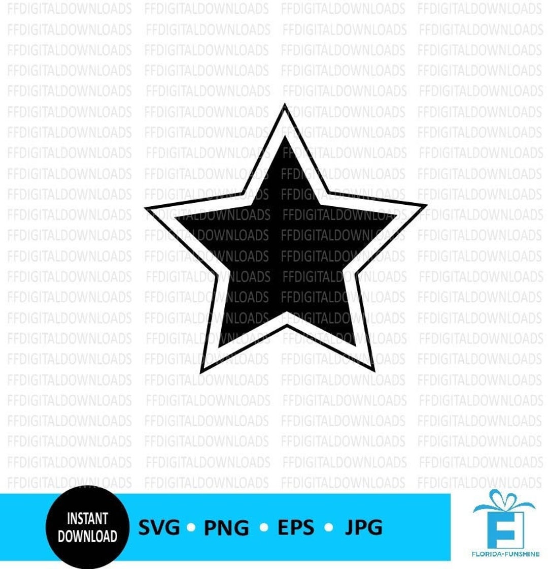 Star SVG Star With Border SVG Star Digital Download Star - Etsy
