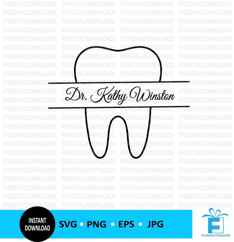 Dentist Svg Tooth Outline SVG Tooth Split for Name SVG - Etsy