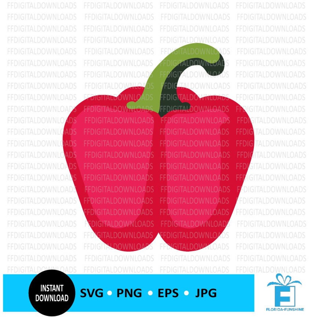 Red Bell Pepper SVG, Red Bell Pepper PNG, Red Pepper Clipart, Vector ...