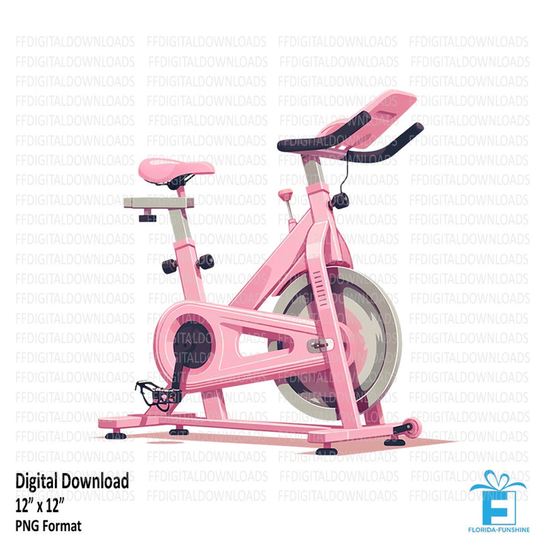 Pink Exercise Bike Clipart Pink Exercise Bike Png Girl - Etsy