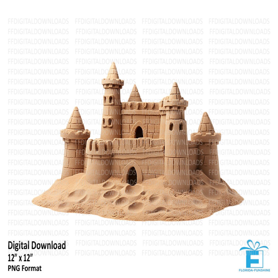 Sand Castle Clipart, Sand Castle PNG, Sand Castle Digital Clipart, Sand ...
