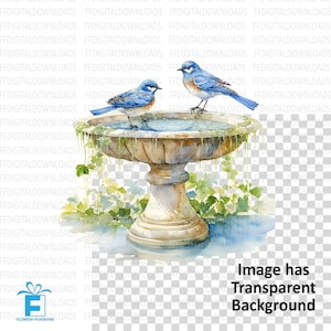 Bird Bath PNG, Bird Bath Clipart, Watercolor Bird Bath, Bird Bath ...