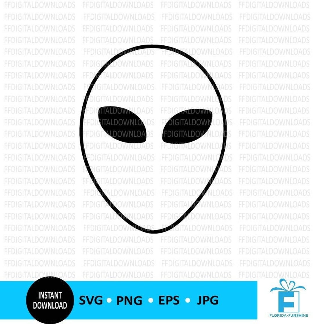 Alien Face SVG Alien Svg Alien PNG SVG File Instant - Etsy