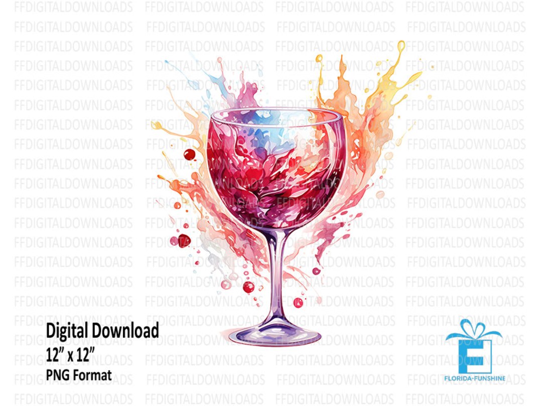 Watercolor Wine Glass, Wine Glass Clipart, Wine Glass PNG, Wine Glass ...