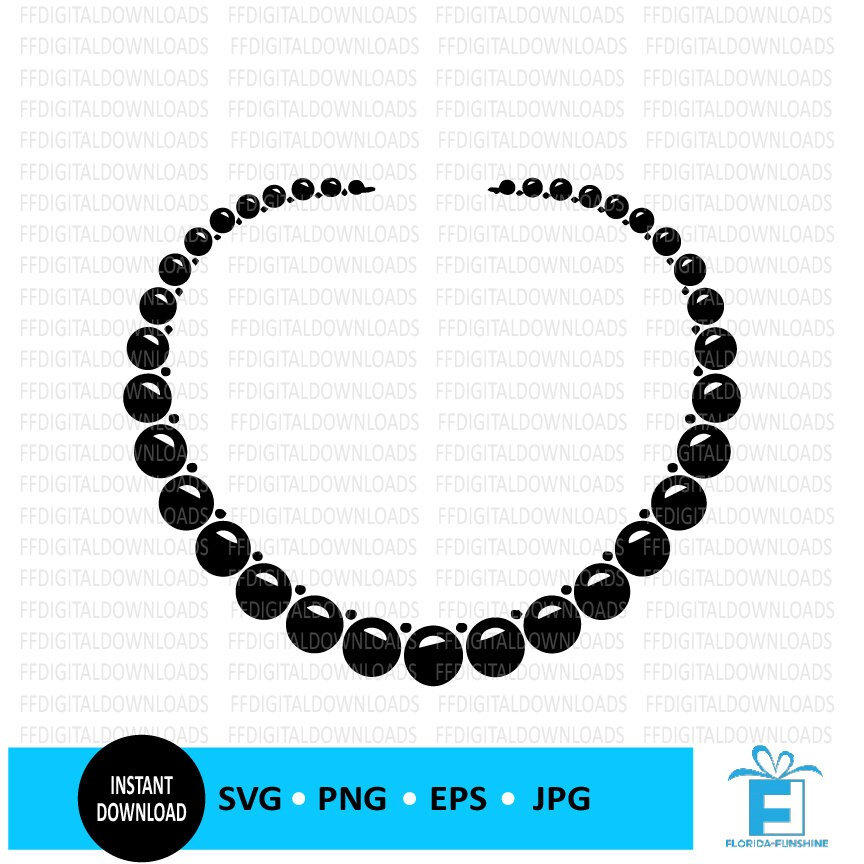 Pearl Necklace SVG, Pearl Necklace PNG, Pearl Necklace Clipart, Vector ...
