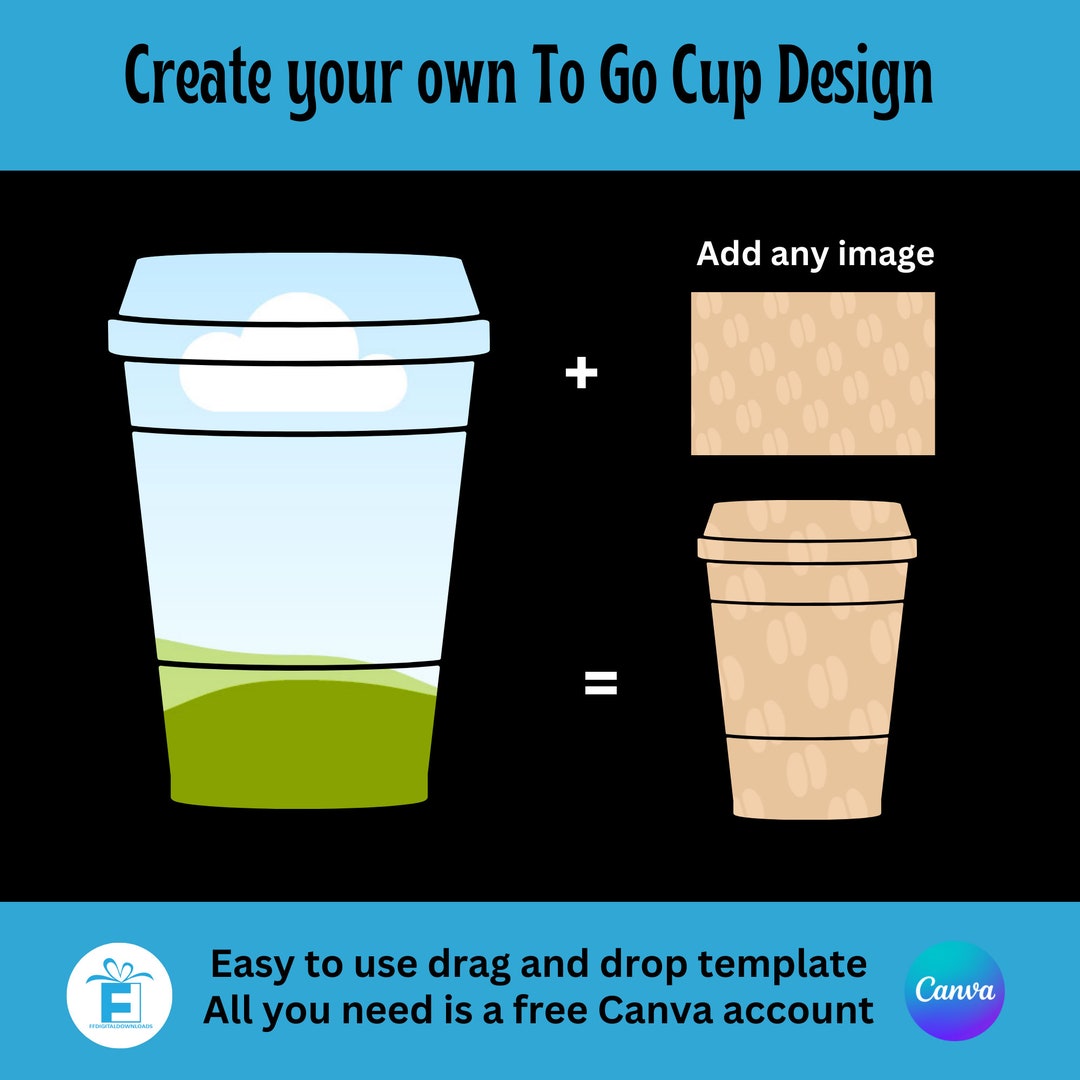 To Go Cup Clipart, to Go Cup Canva Frame, Drag and Drop Editable Canva ...