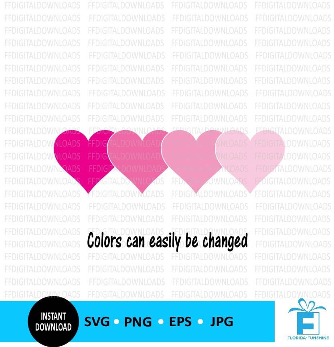 4 Hearts SVG connected Hearts SVG heart Clip Art Heart Svg - Etsy