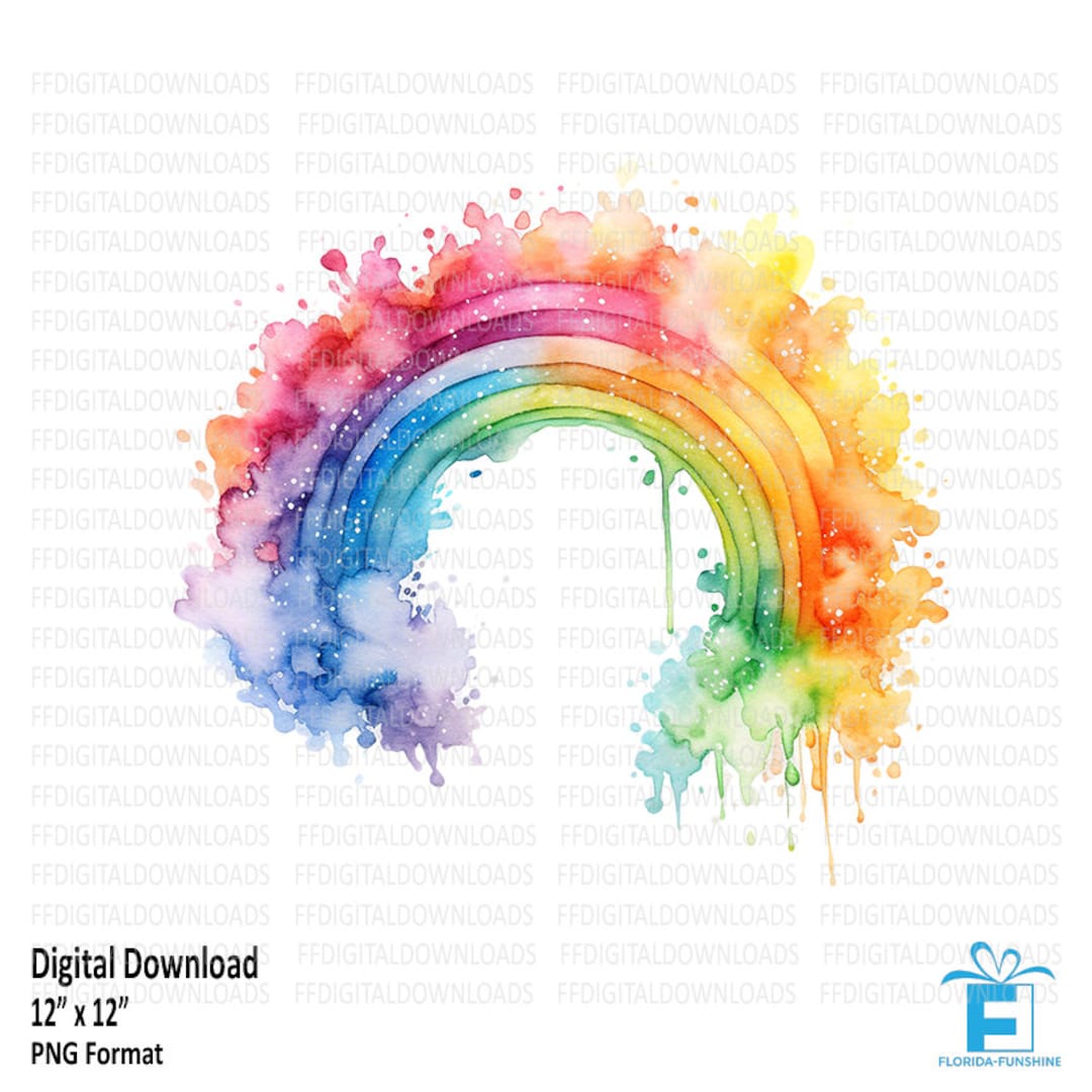 Watercolor Rainbow Clipart, Watercolor Rainbow PNG, Watercolor Rainbow ...