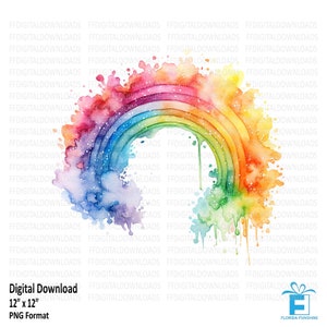 Watercolor Rainbow Clipart, Watercolor Rainbow PNG, Watercolor Rainbow ...