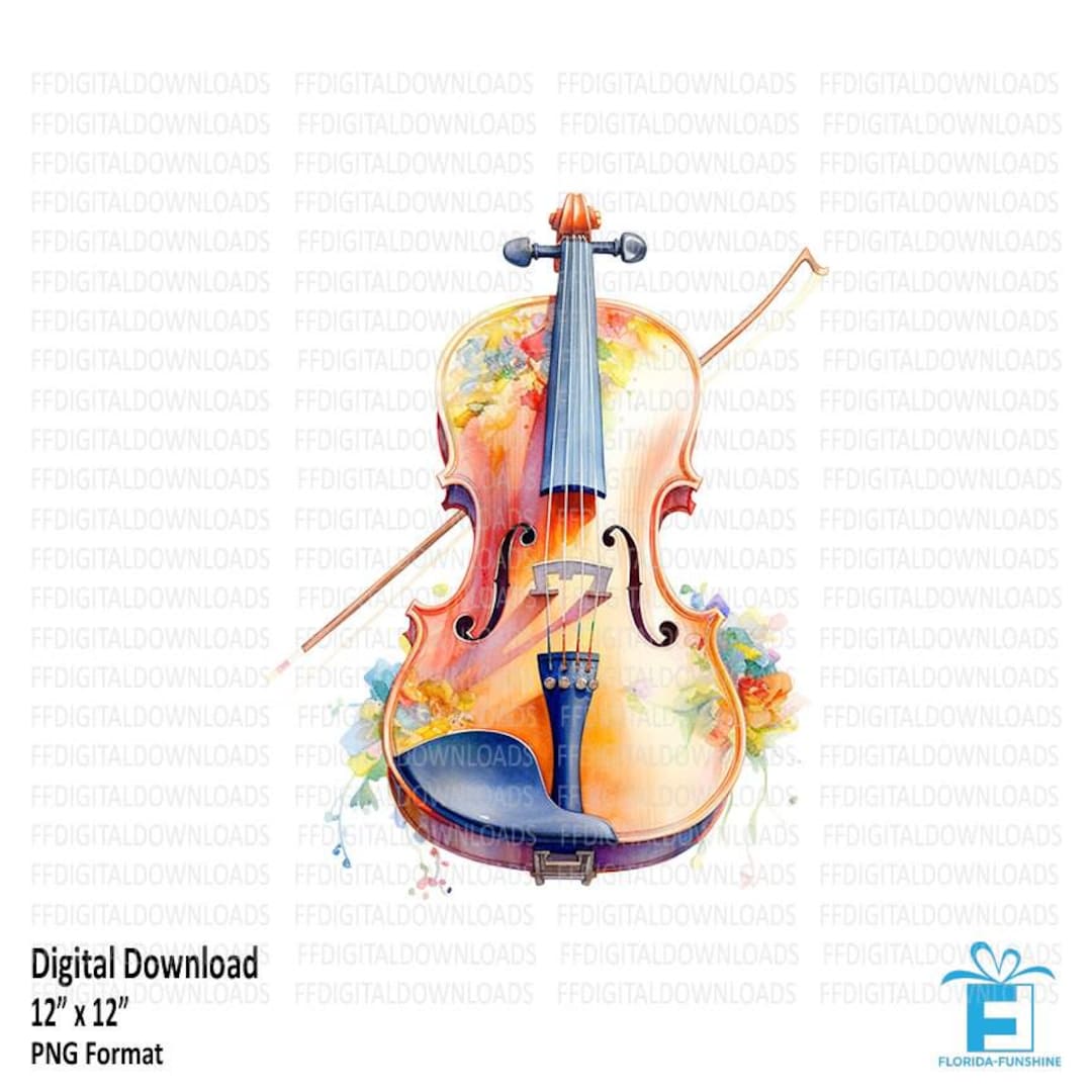 Watercolor Violin Clipart, Violin Png, Watercolor Violin Digital ...
