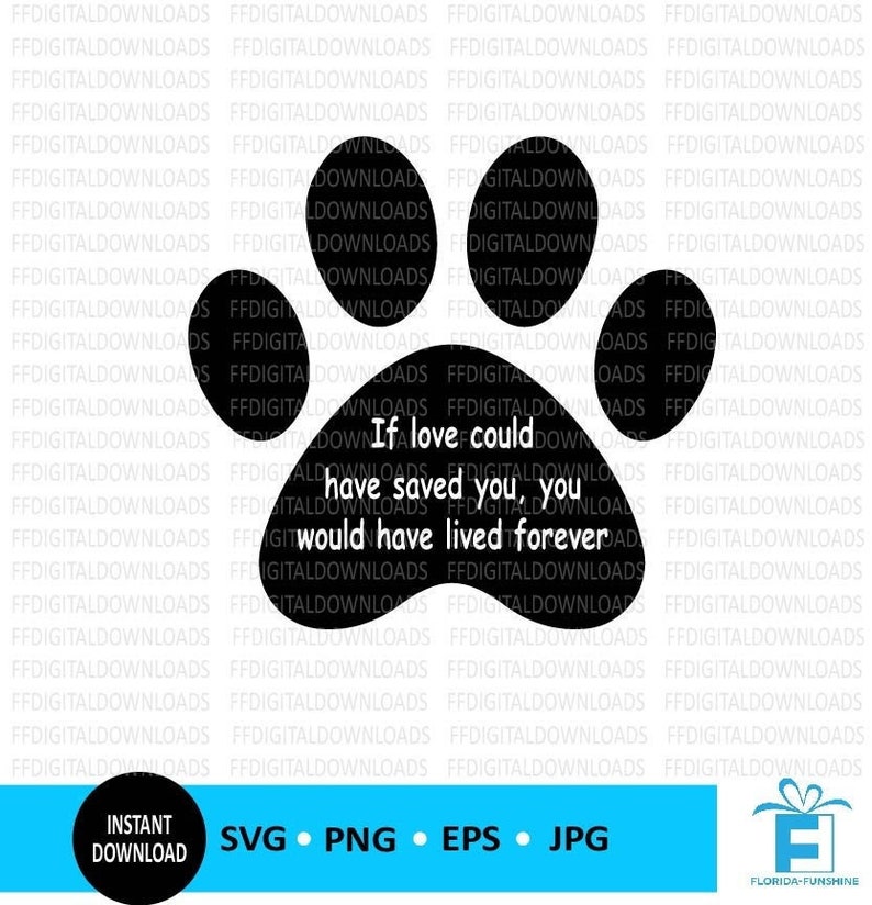 Paw Print Memorial SVG Dog Memorial SVG Dog Memorial Png - Etsy