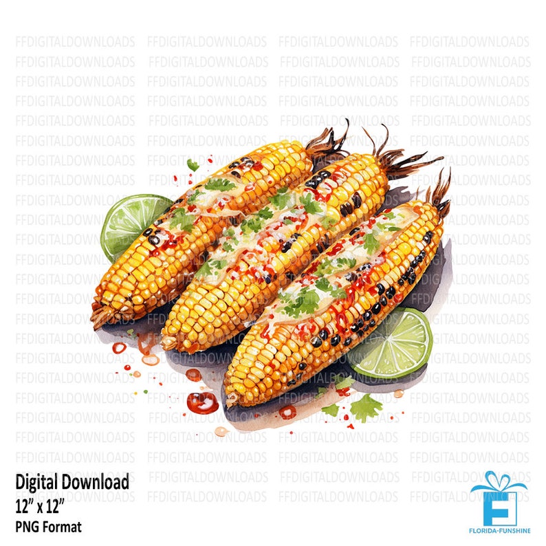 Mexican Street Corn Clipart Mexican Street Corn PNG Mexican - Etsy