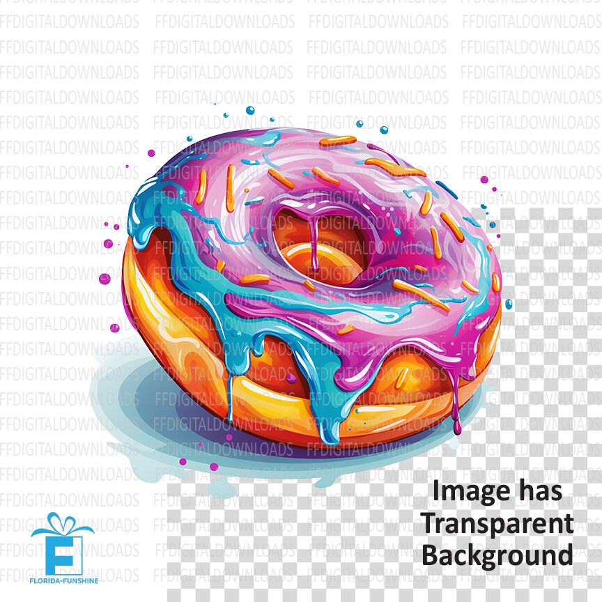 Donut Clipart Donut PNG Colorful Donut Design Png Donut - Etsy