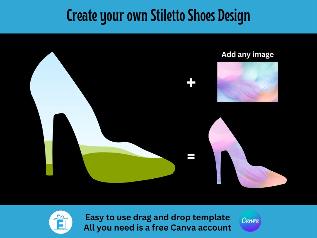 Stiletto Shoe Clipart, Stiletto Shoe Canva Frame, Drag and Drop ...
