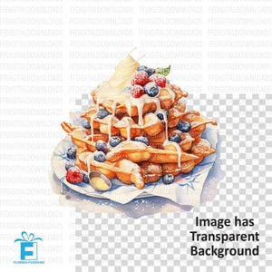 Funnel Cake Clipart, Funnel Cake PNG, Watercolor Funnel Cake, Funnel ...