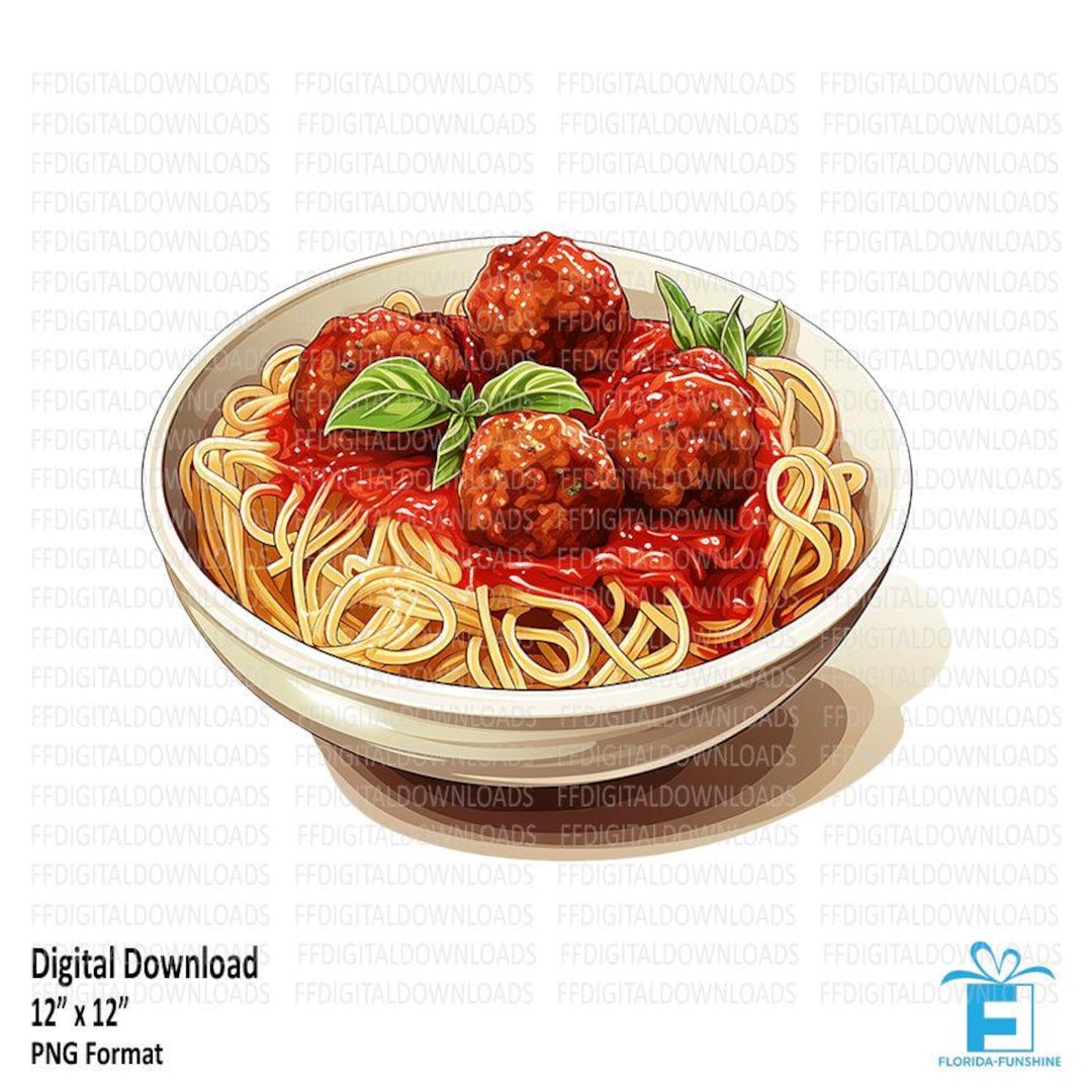 Spaghetti and Meatballs Clipart, Spaghetti and Meatballs PNG, Italian ...