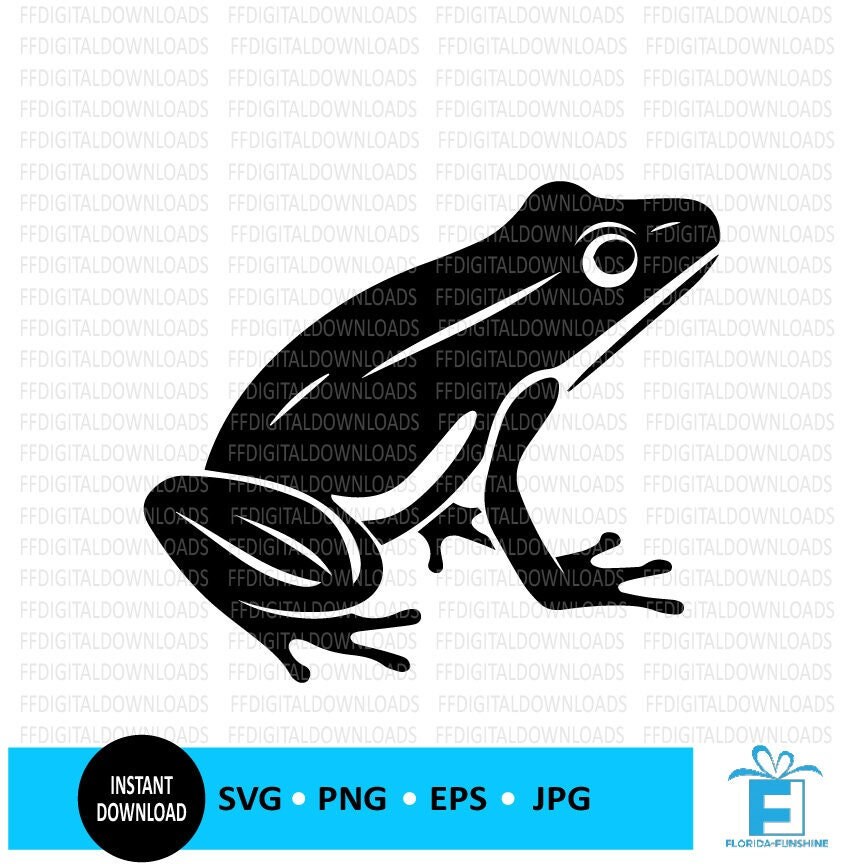 Frog SVG Frog PNG Frog Clipart Frog Graphic Design Frog - Etsy