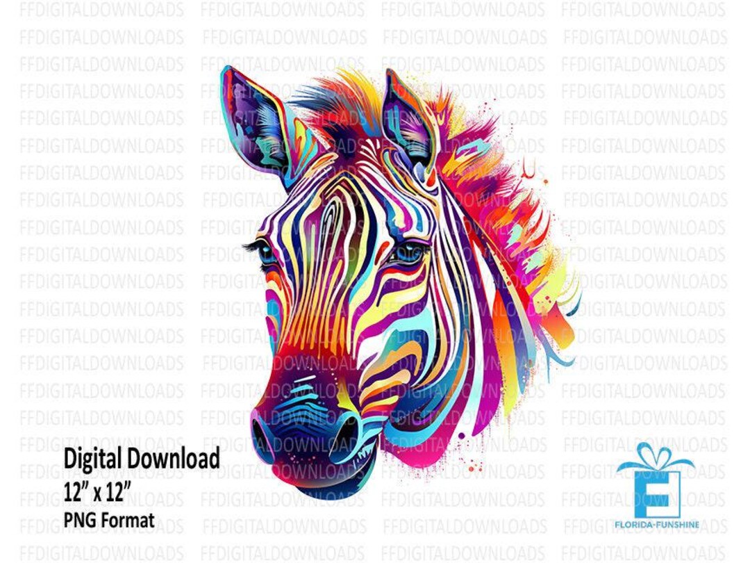 Zebra PNG, Colorful Zebra Clipart, Colorful Zebra Png, Psychedelic ...