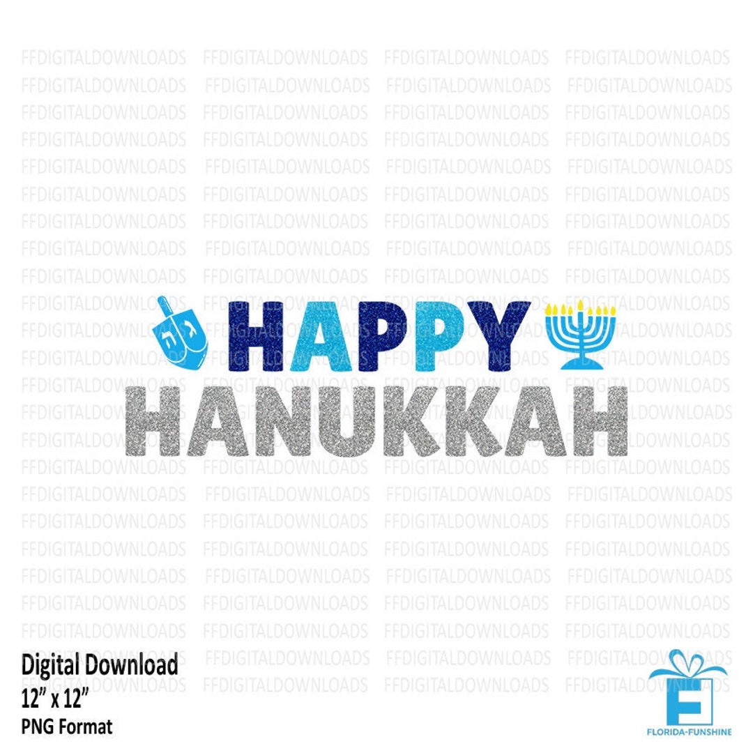 Happy Hanukkah Clipart, Happy Hanukkah Png, Glitter Clipart, Hanukkah ...