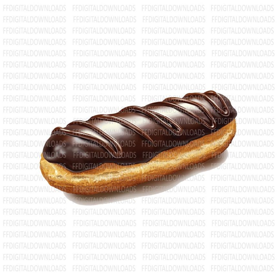 Chocolate Eclair Clipart, Eclair PNG, Watercolor Eclair, Digital Design ...
