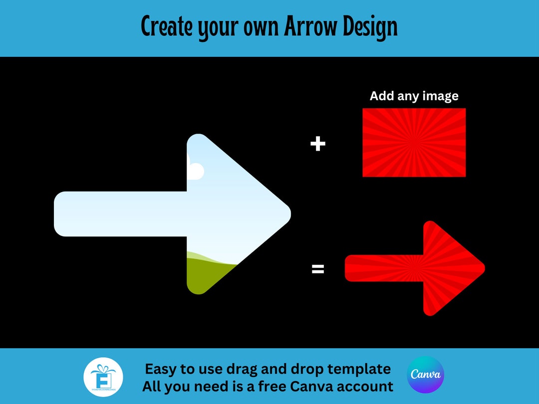 Arrow Clipart Arrow Canva Frame Drag and Drop Editable Canva - Etsy