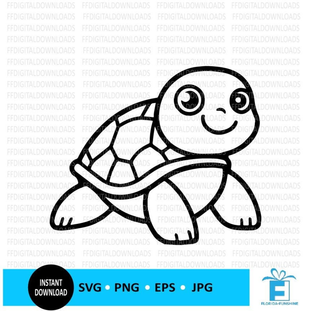 Turtle SVG, Cute Turtle SVG, Turtle PNG, Turtle Image, Turtle Outline ...