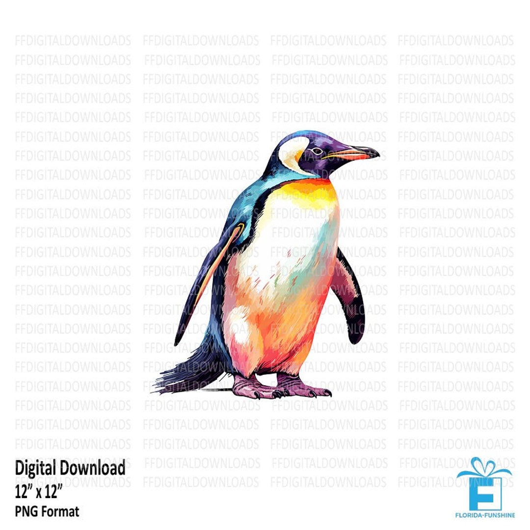Penguin Clipart Watercolor Penguin Clipart Penguin Design - Etsy
