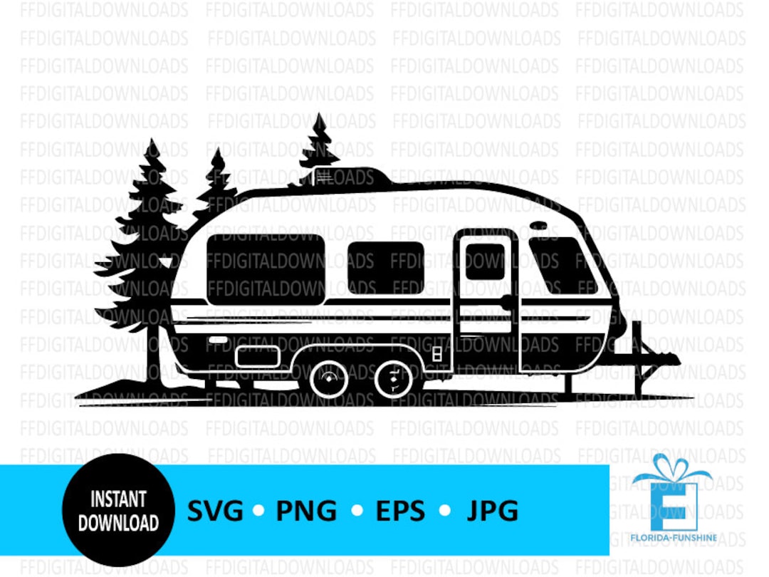 Camper SVG, Camper PNG, Camper Clipart, Camping Vector, Silhouette, EPS ...