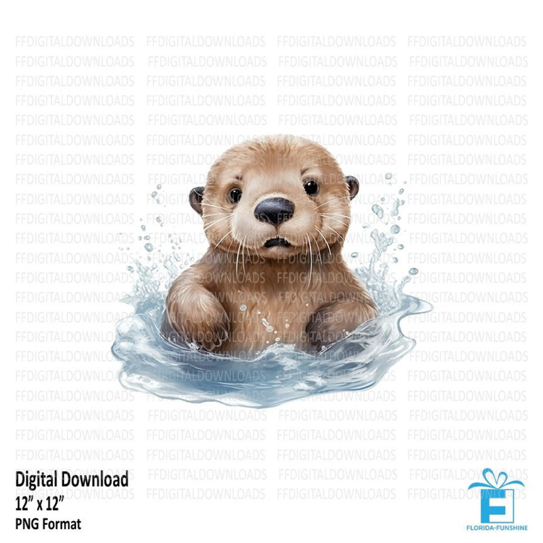 Sea Otter PNG, Watercolor Sea Otter Clipart, Colorful Sea Otter Design ...