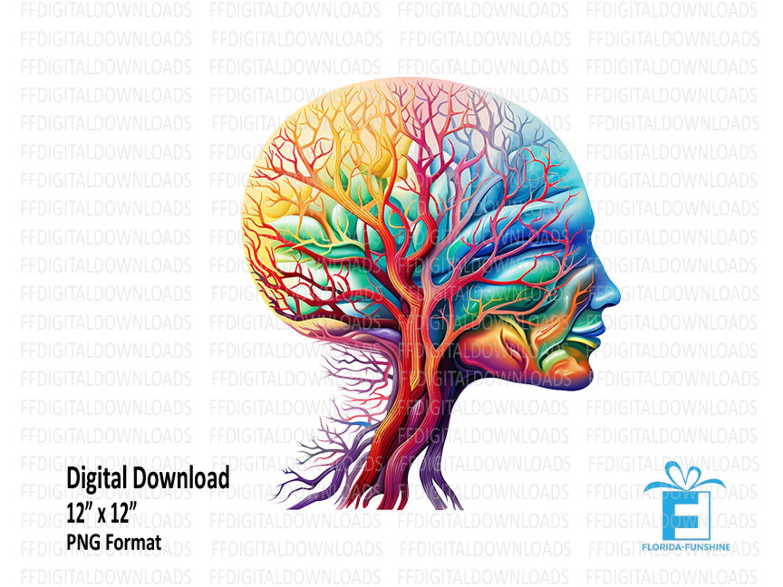 Colorful Brain Clipart Brain PNG Watercolor Brain Brain - Etsy