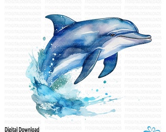 Dolphin PNG Clipart, Digital Download - Etsy
