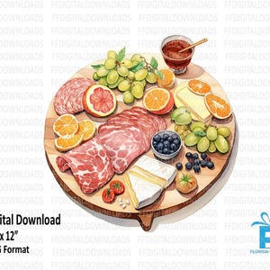Charcuterie Board Clipart, Charcuterie Board PNG, Charcuterie Board ...