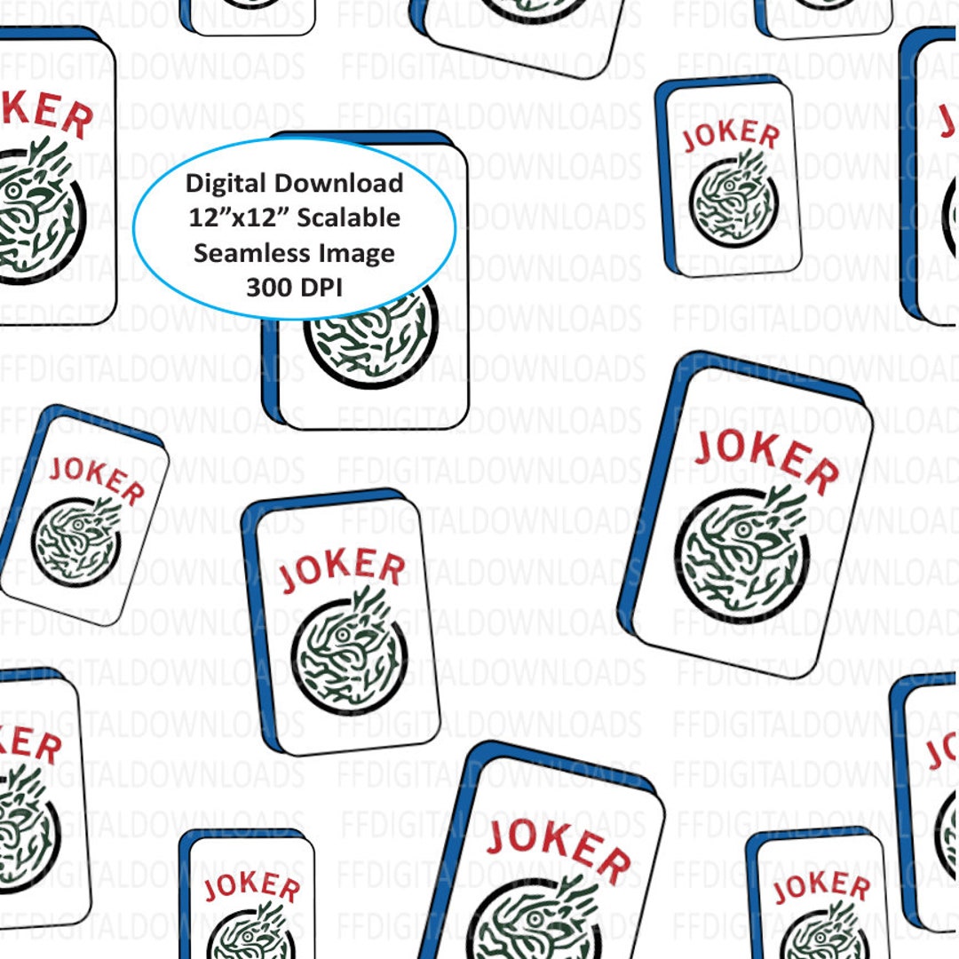 Mahjong Joker Seamless Pattern, 12x12 Digital Paper (digital Download ...