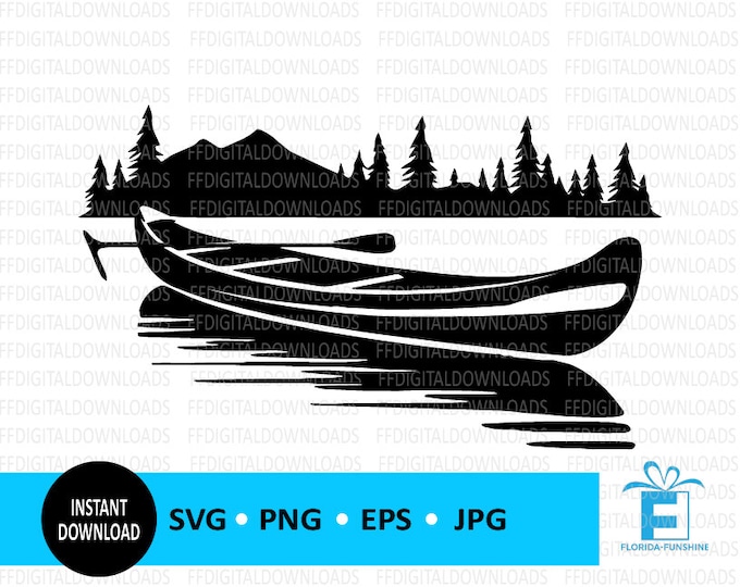 Canoe Svg File, Canoe Cut File, Canoe Svg Design, Canoe Svg Image ...
