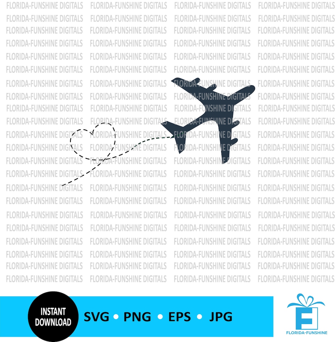 Airplane Heart SVG Airplane Svg Heart Svg Travel Svg - Etsy