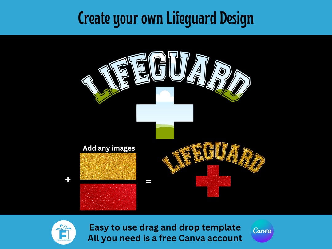 Lifeguard Clipart Lifeguard Canva Frame Drag and Drop - Etsy