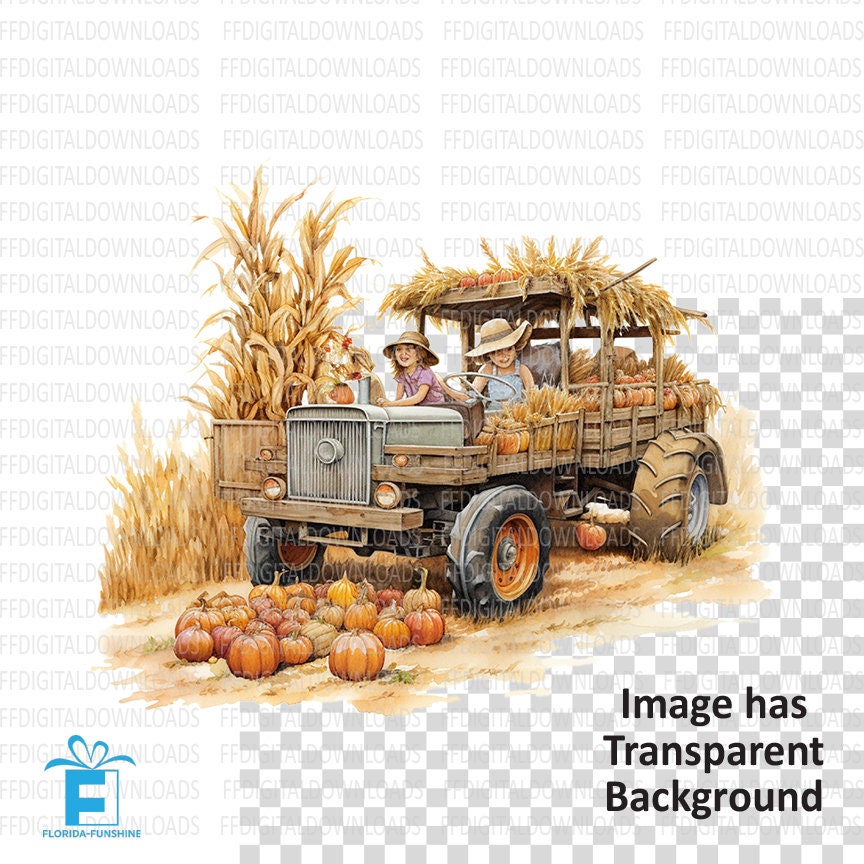 Hayride Clipart Hayride Png Watercolor Hayride Hayrack Ride - Etsy