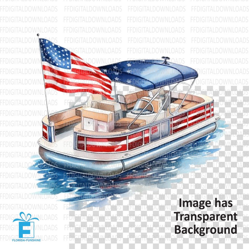 Patriotic Pontoon Boat PNG Pontoon Sublimation PNG Fishing - Etsy Canada