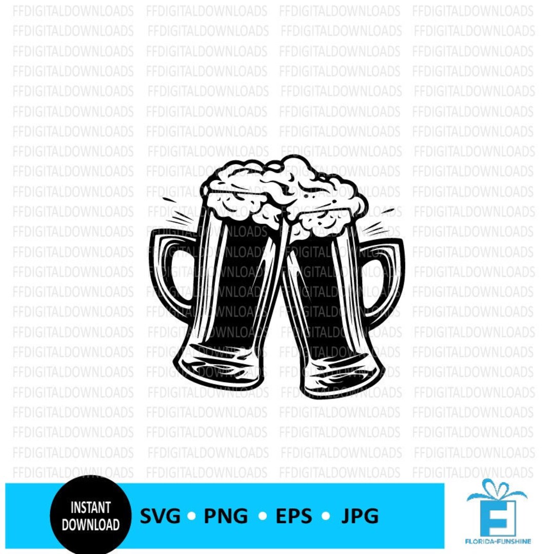 Beer Glasses Clinking SVG Beer Mug Svg Beer Glass PNG Beer - Etsy