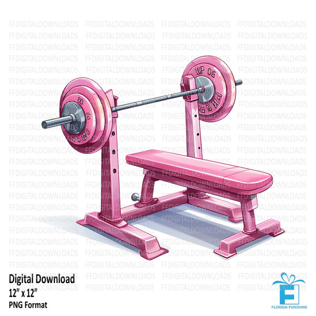 Pink Weight Bench Clipart Pink Weight Bench Png Watercolor - Etsy