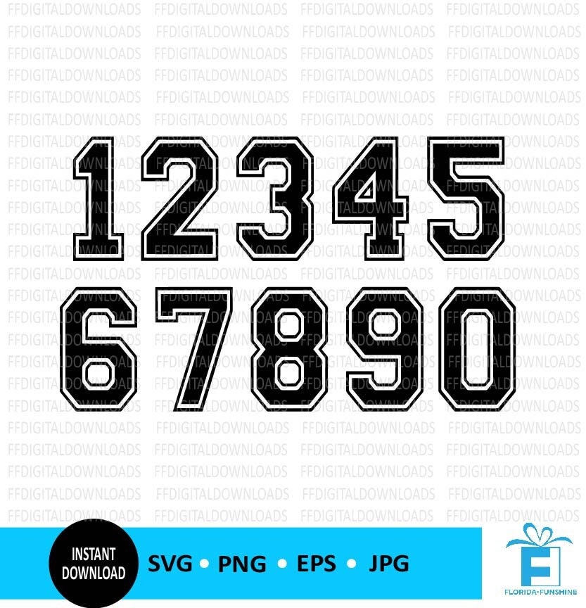 Varsity Numbers SVG Jersey Numbers SVG DIY Varsity Numbers - Etsy México