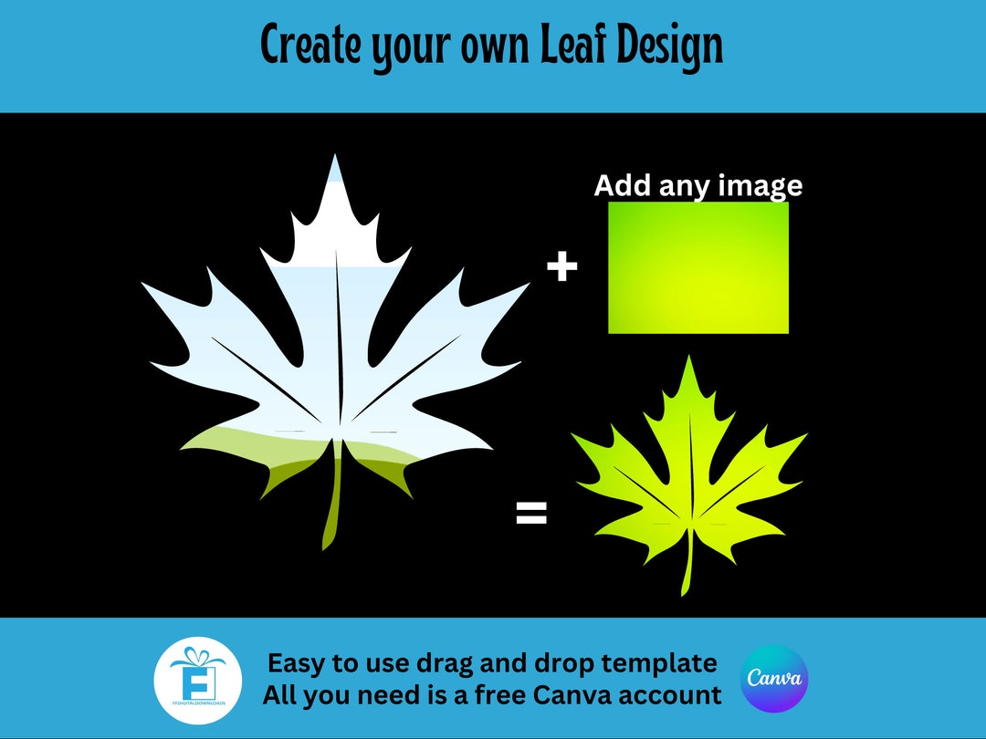 Leaf Canva Frame Drag and Drop Editable Canva Template - Etsy