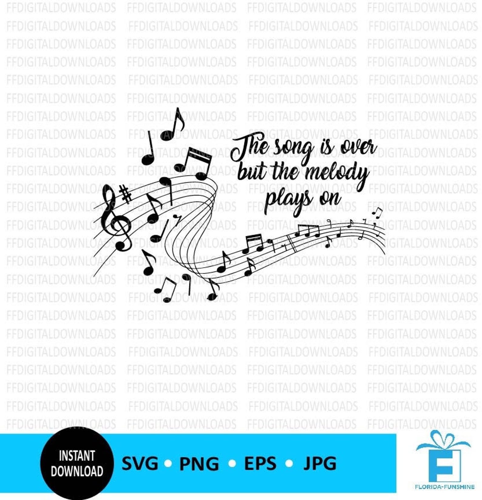Memorial SVG - Musician Memorial PNG - Music Memorial SVG - the Song is ...