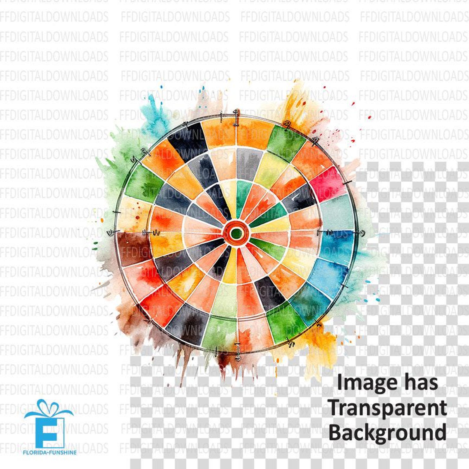 Dart Board Clipart, Dart Board PNG, Watercolor Dart Board, Dart Board ...