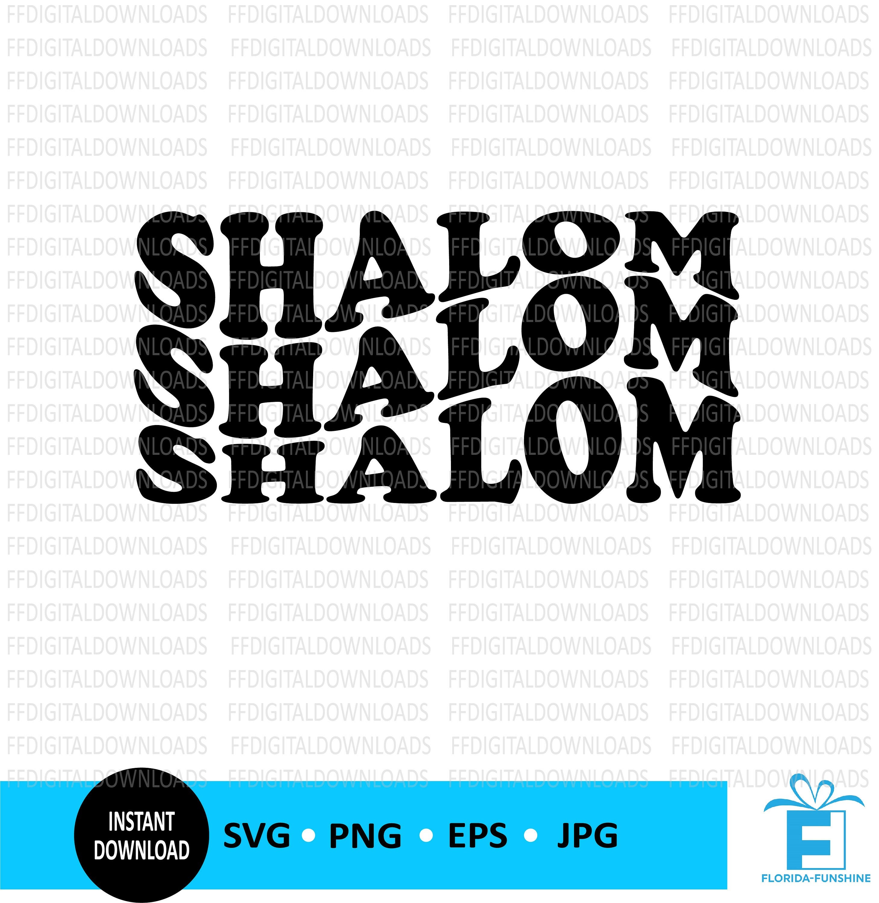 Shalom Svg Shalom PNG Jewish Art SVG Shalom Wavy - Etsy UK