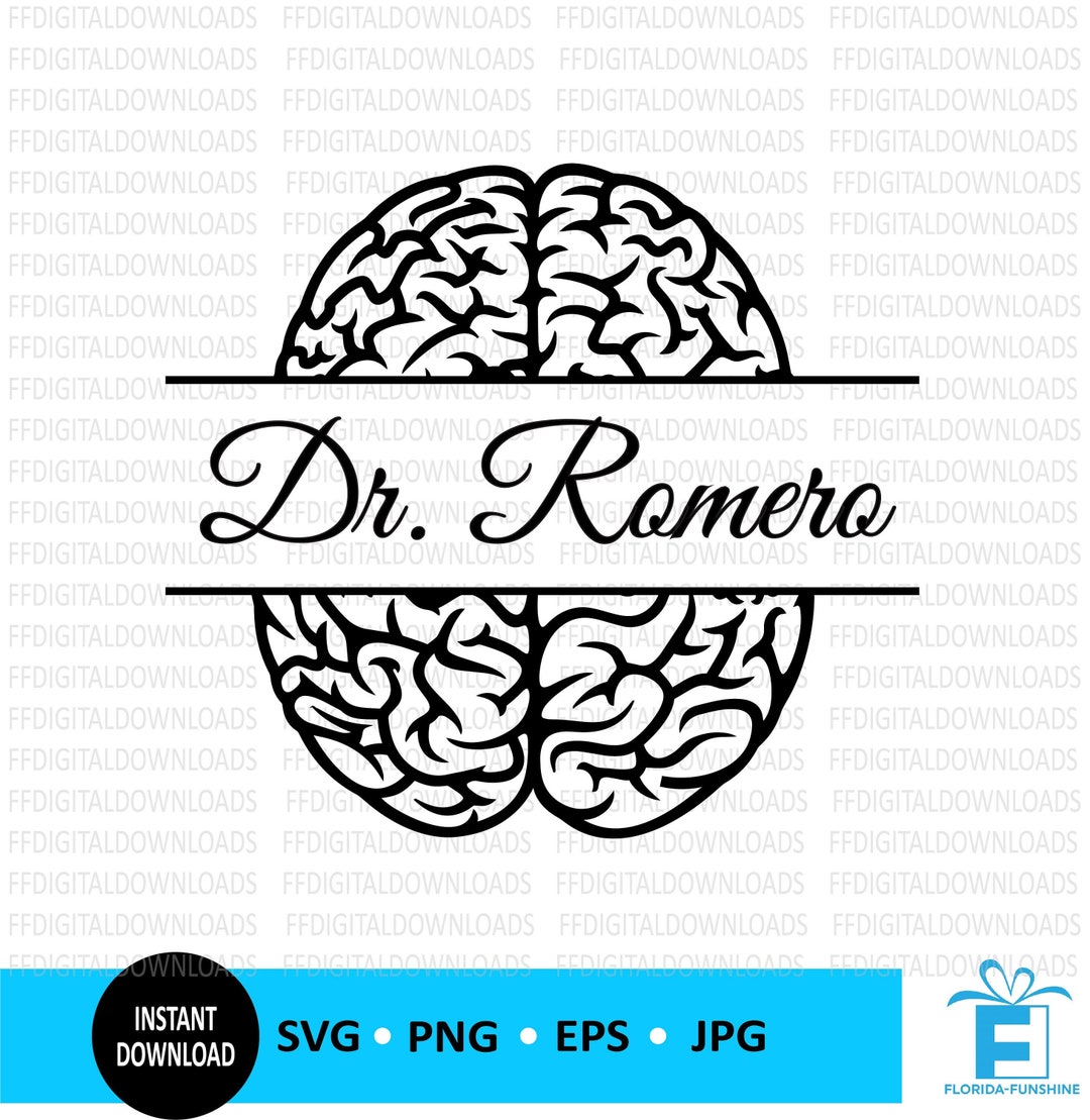 Brain SVG, Split Brain SVG, Brain Split Name Frame Svg, Brain Cut File ...