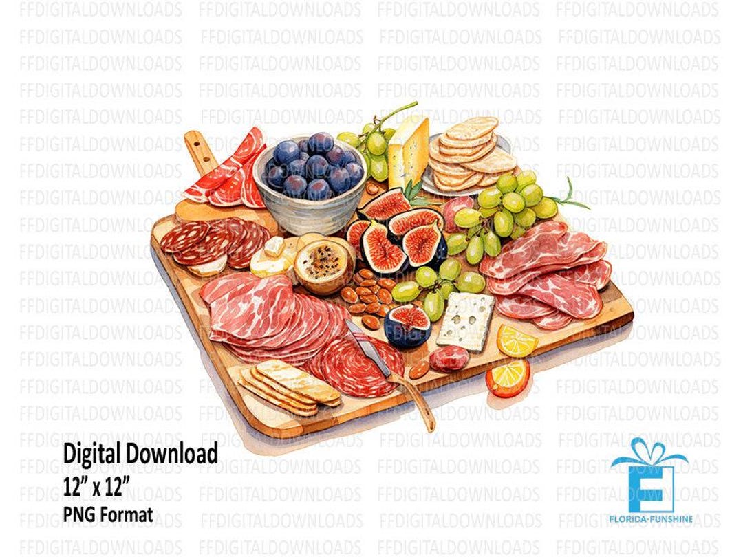Charcuterie Board Clipart, Charcuterie Board PNG, Charcuterie Board ...