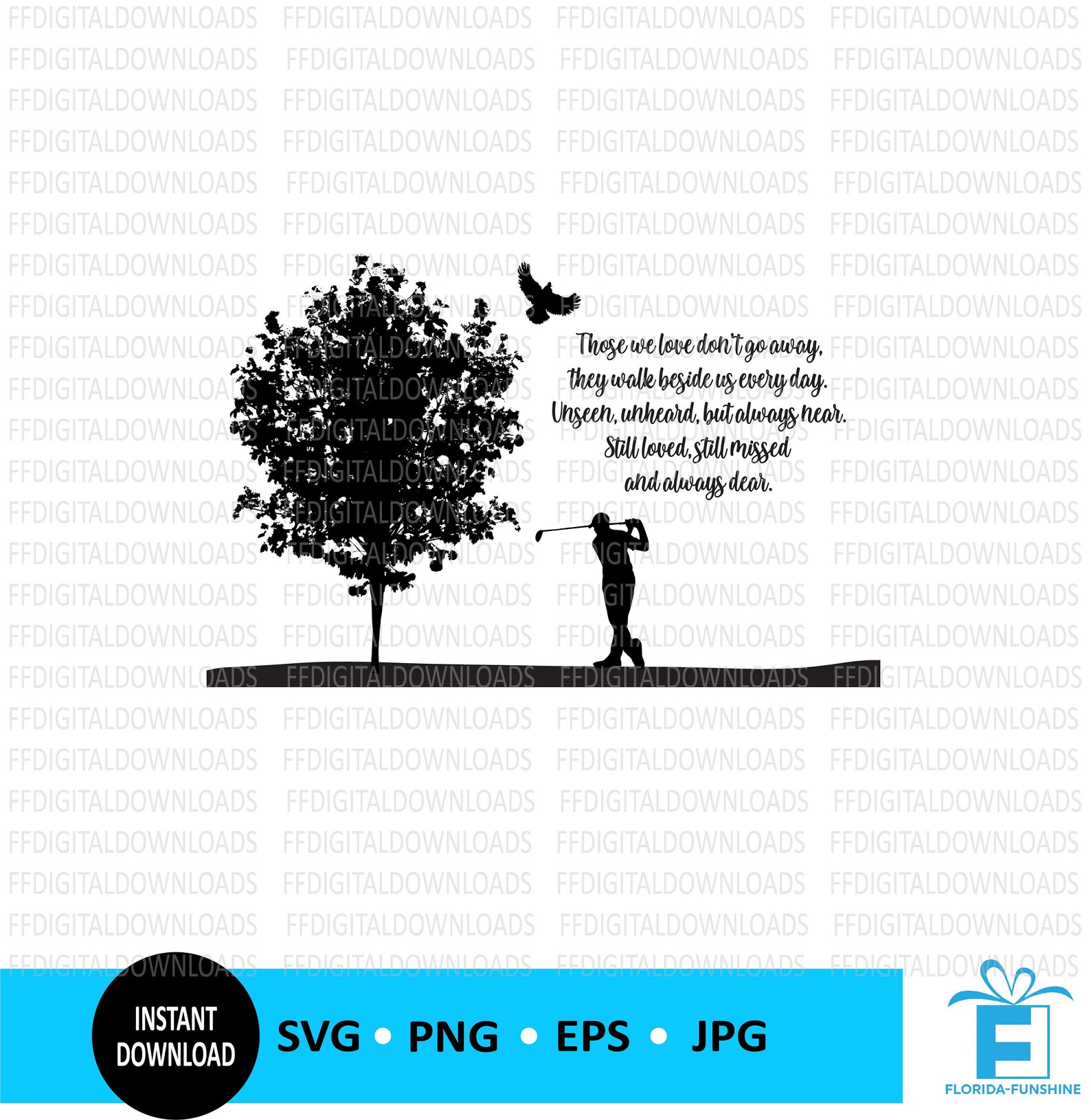 Memorial SVG Golfer Memorial PNG in Loving Memory SVG - Etsy